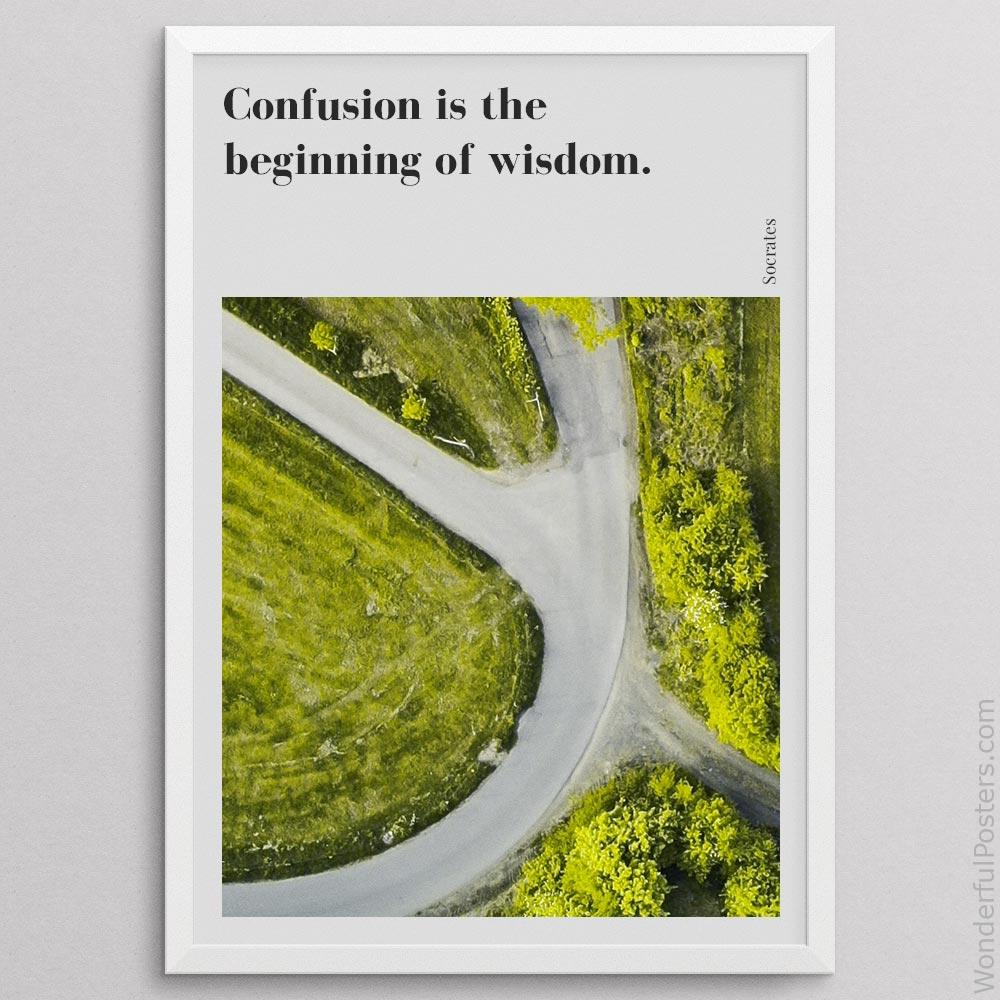 Confusion is the beginning of wisdom. - Quote Art Print - Wonderful Posters