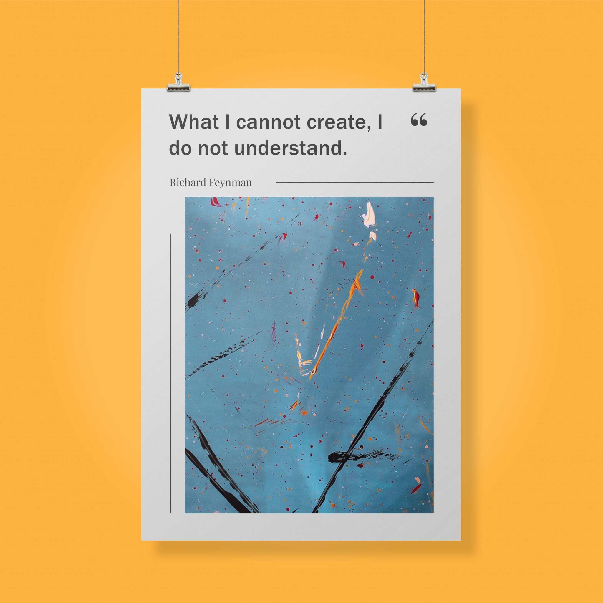 What I cannot create, I do not understand. - Quote Art Print ...